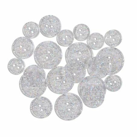 Набор пуговиц BLUMENTHAL LANSING "Glitter Buttons", прозрачные, 20 шт