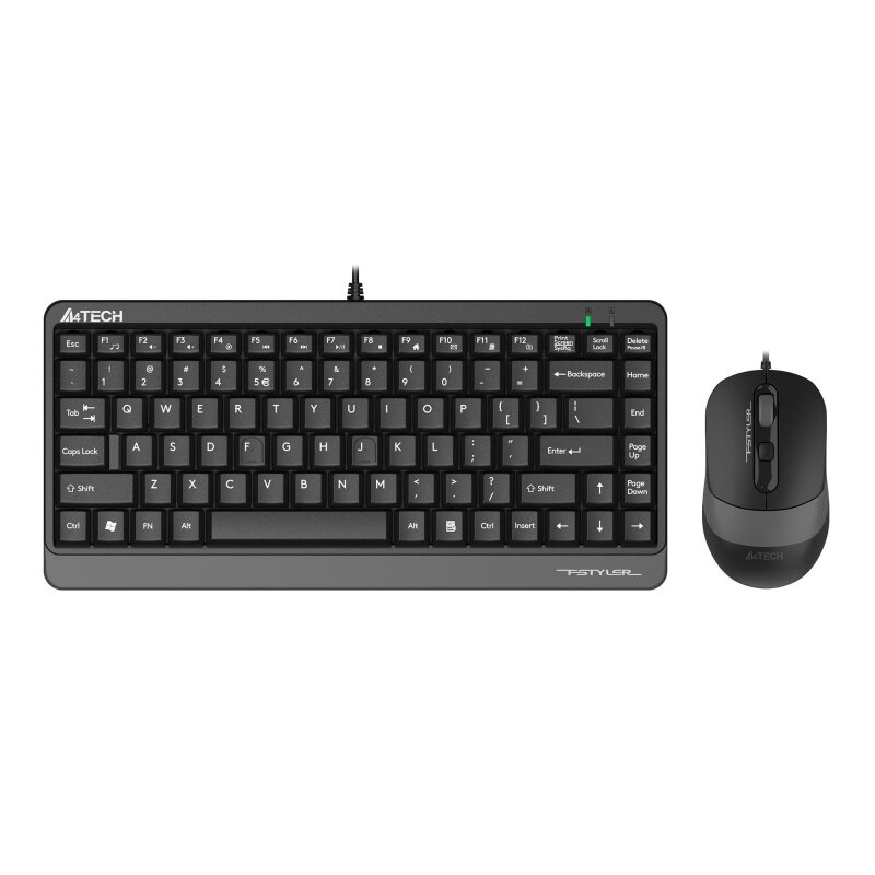 Клавиатура и мышь A4Tech Проводные, черно-серые, USB (F1110 GREY)