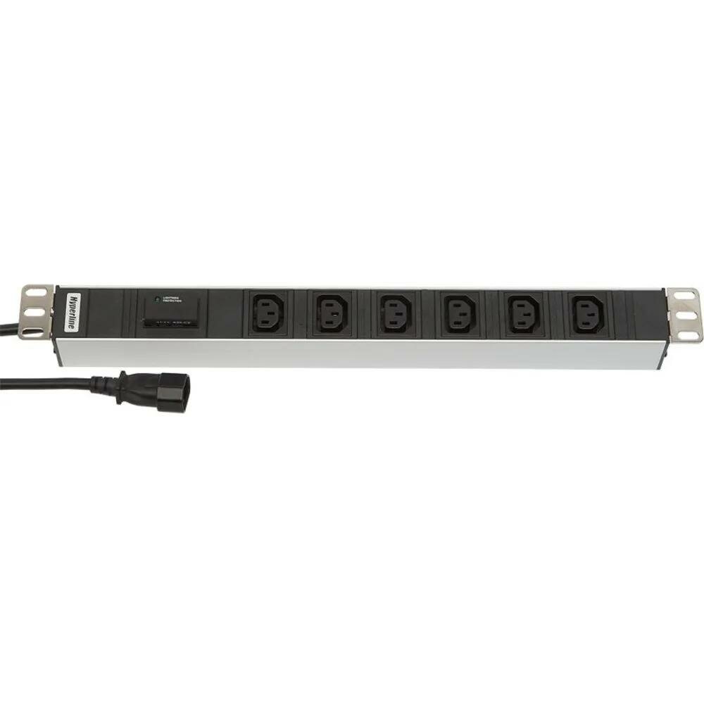 Блок розеток для телекоммуникационного шкафа Hyperline SHT19-6IEC-F-2.5IEC