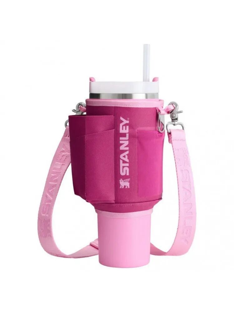 Рюкзачок для стакана Stanley 40 oz, малиновый, нейлон, пластик, аксессуар для термоса