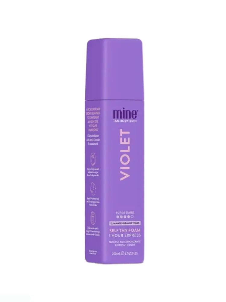 MineTan / Мусс-автозагар для моментального загара Violet Self Tan Foam 200 мл
