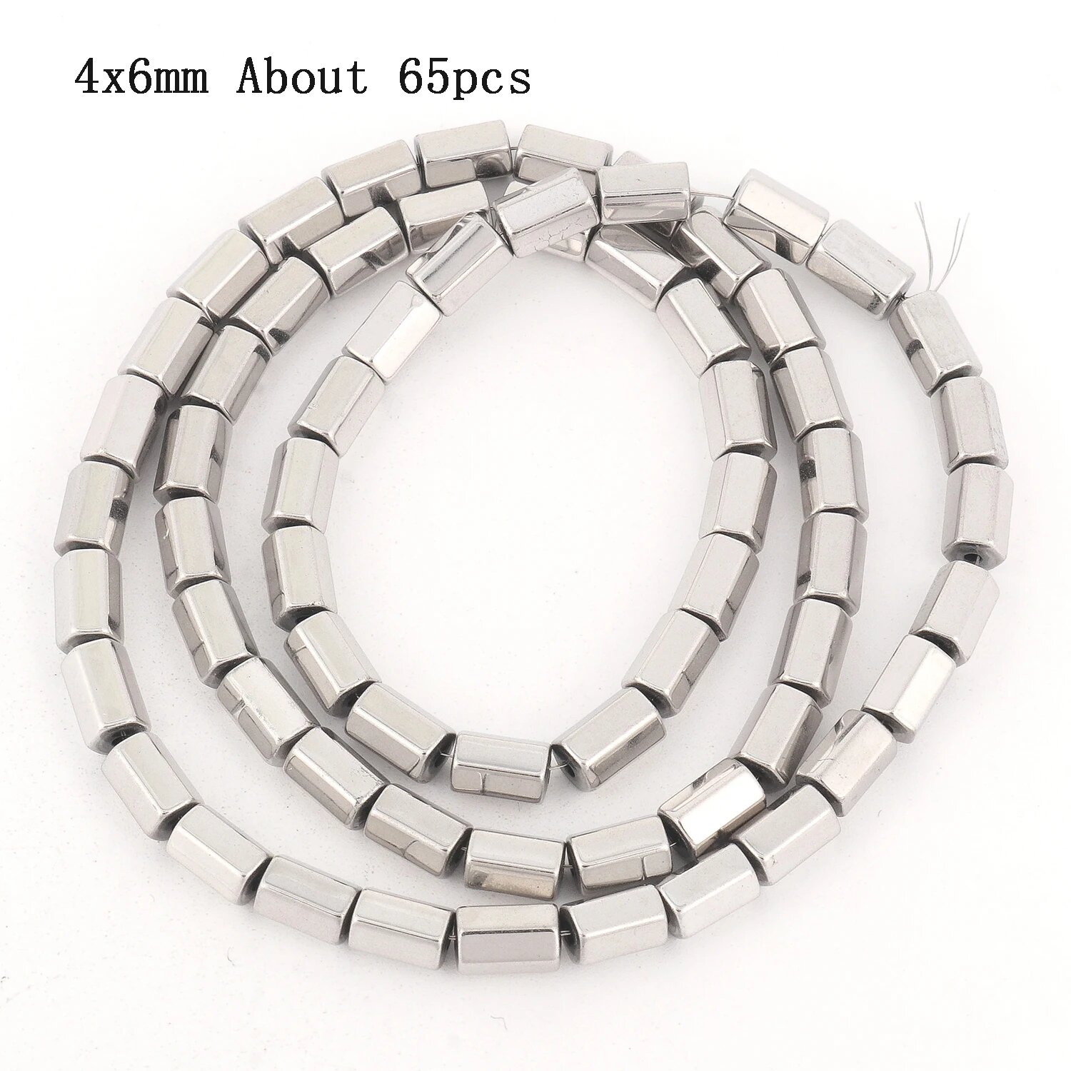 Гематитовые бусины для браслета TTUIJI Серый, style20-4x6mm