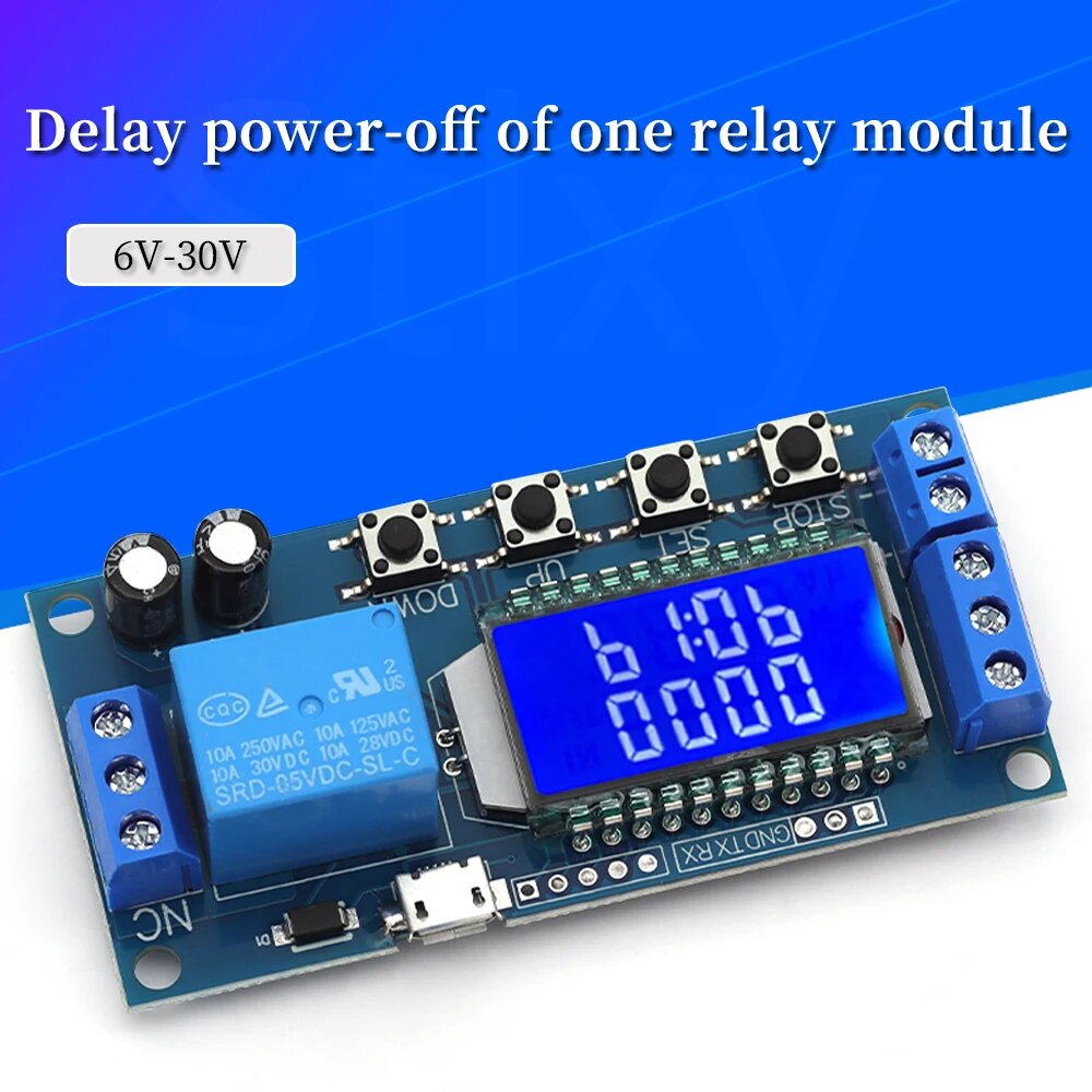 Релейный модуль задержки времени Stlxy Micro USB Digital LCD 1 Pcs