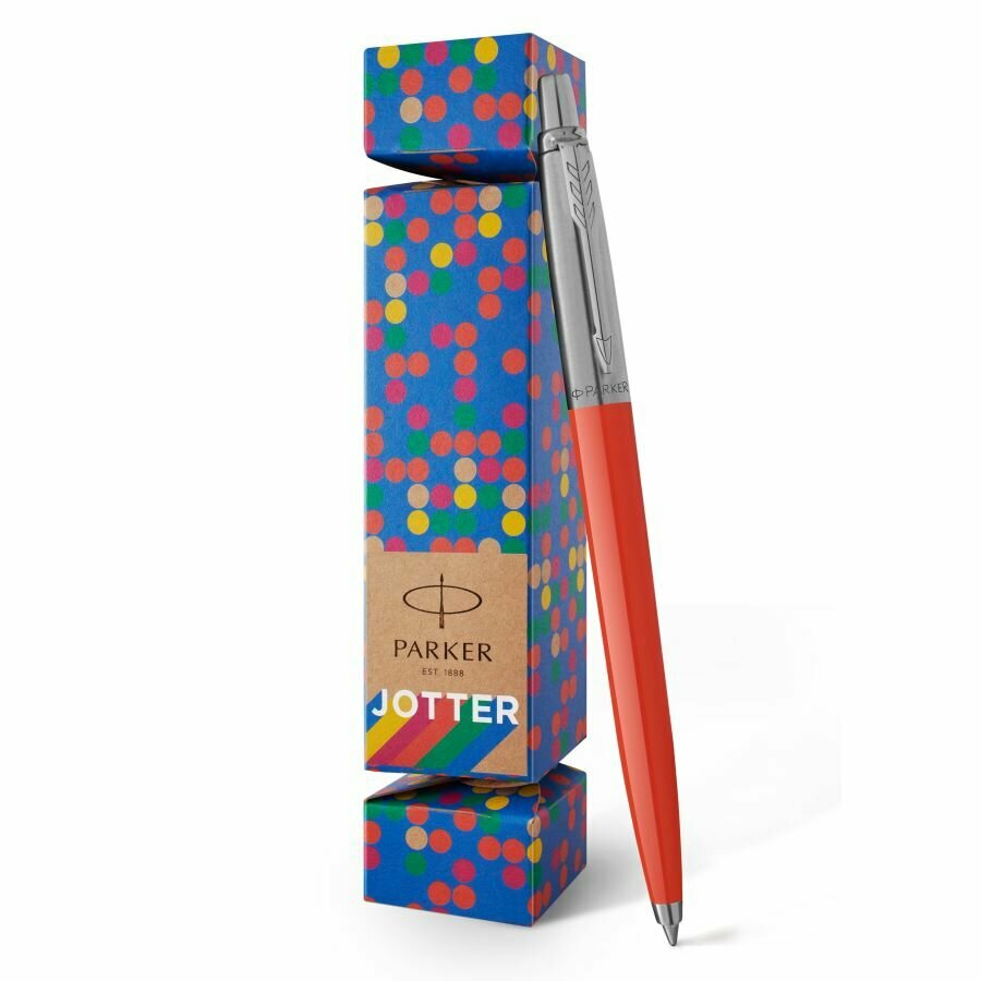 Ручка шариковая Parker "Jotter Orig.Gifting Crackers Red Vermilion"син, 1.0мм, кноп, упак."конфета" 2154428