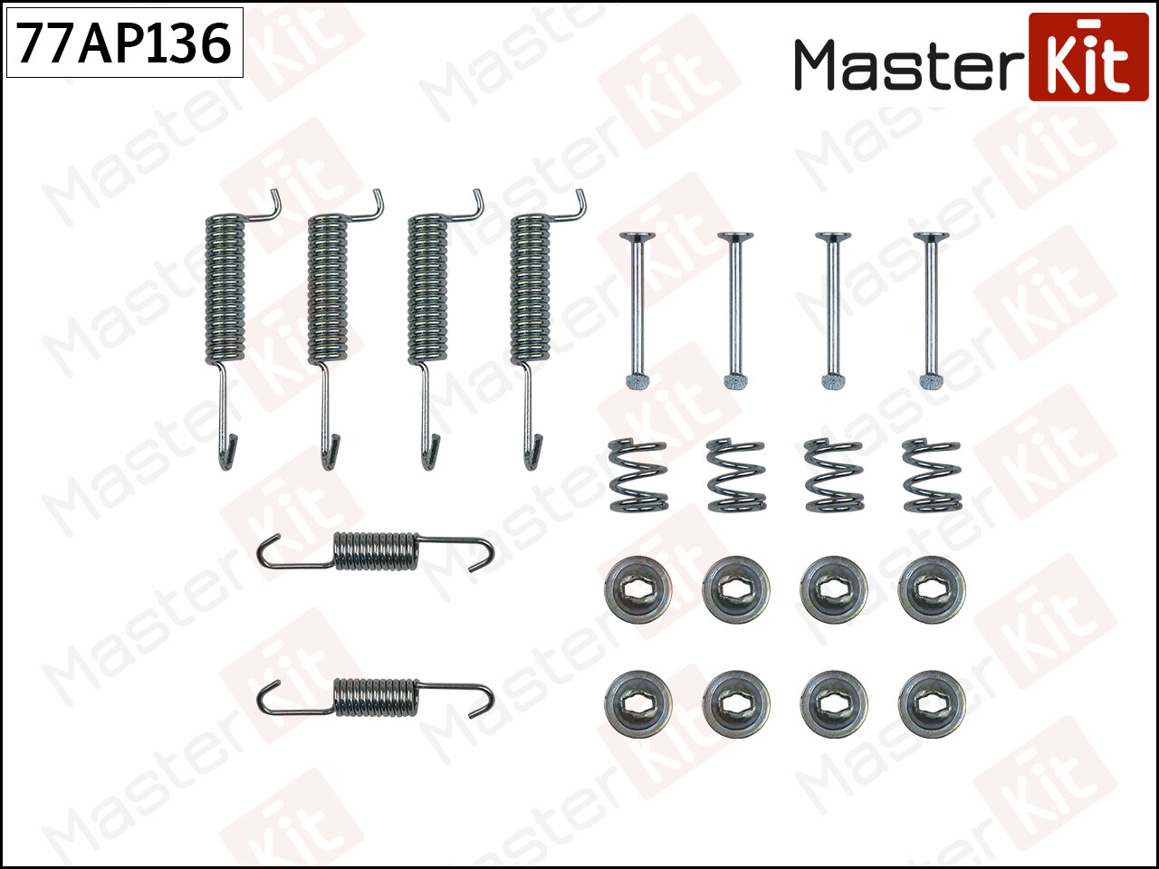 Комплект установочный барабанных колодок Mitsubishi PAJERO IV (V8_W, V9_W) 2006 -, MASTERKIT 77AP136