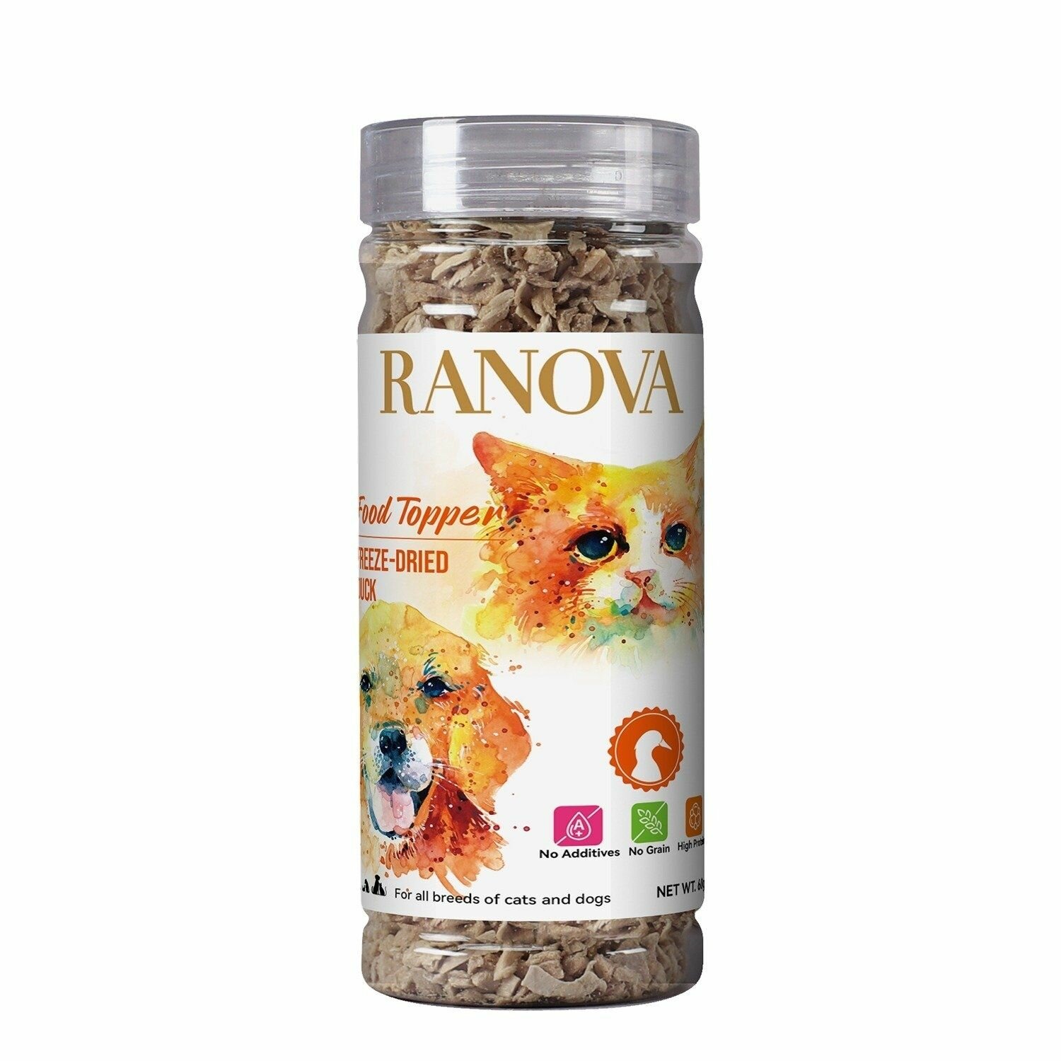 Ranova - Лакомство для собак, порошок из сублимированной утки, 60гр