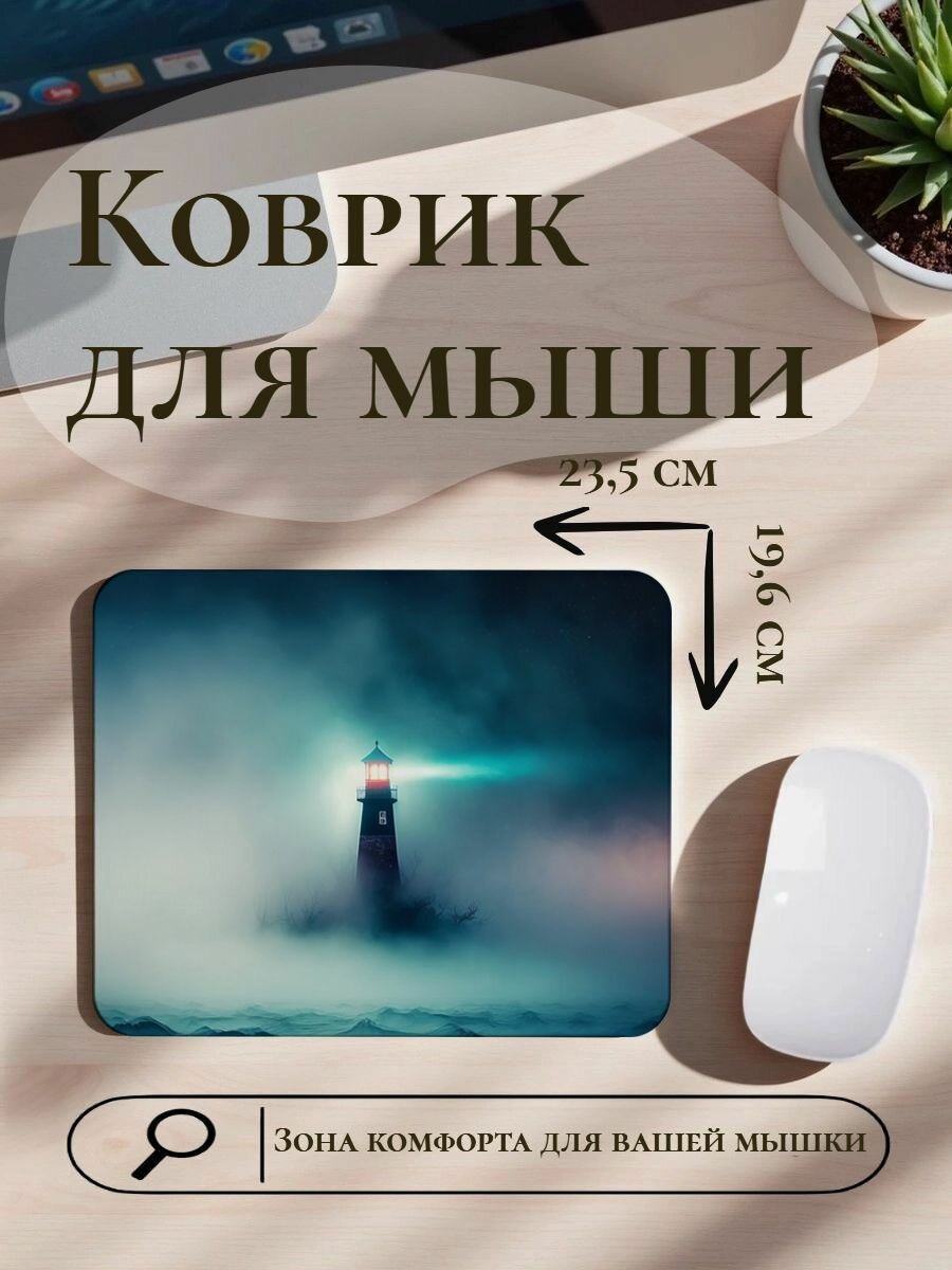 Коврик для мыши маяк в тумане
