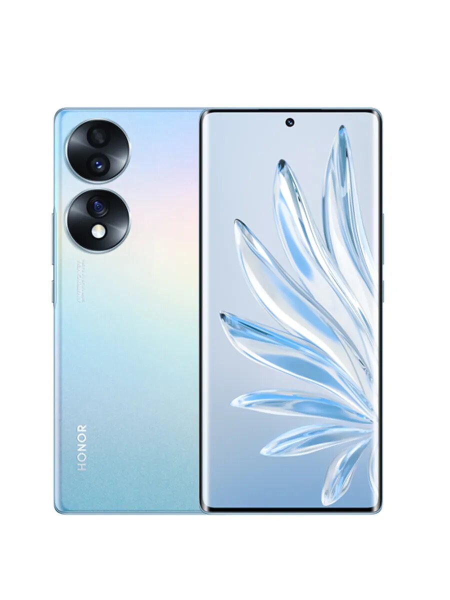 Смартфон Honor 70, экран 120Гц, две камеры, двойная SIM, 256ГБ, синий