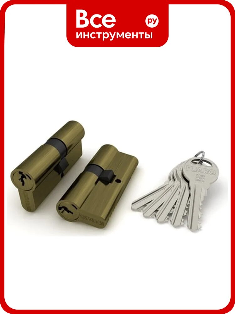 Цилиндровый механизм FUARO (100 ZA/60) 1000ZAKey60(25+10+25) AB бронза 5Key 40999