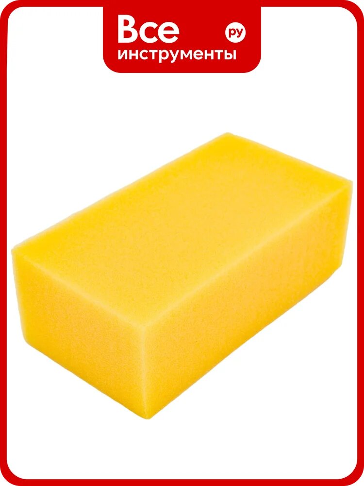 Поролоновая губка DolleX 160х100х60 Кирпич GBA-11 желтый цвет, высокая упругость, прочный поролон для строительных работ
