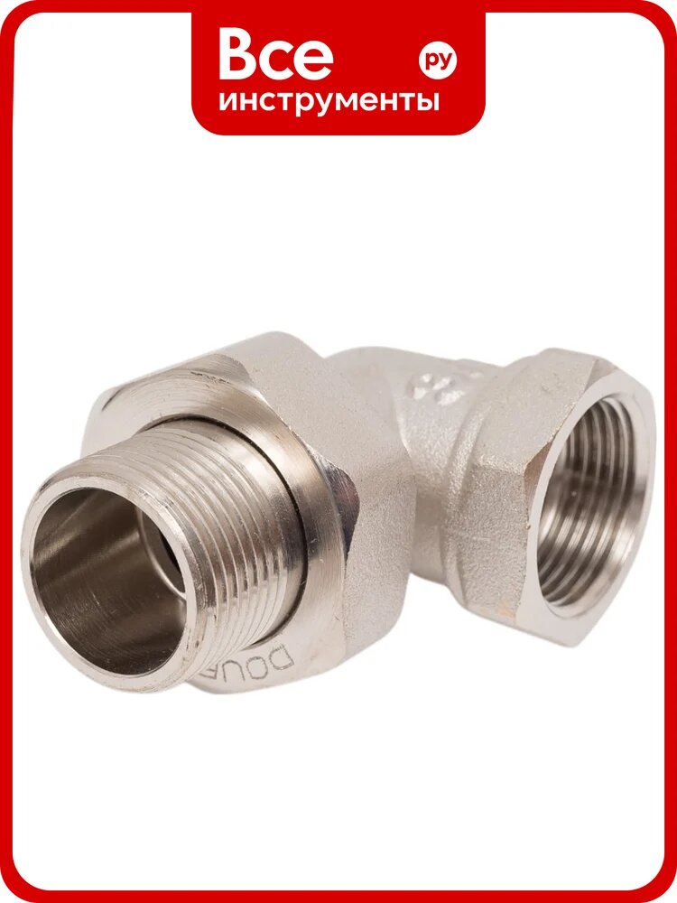 Сгон (американка) DOUBLE-LIN латунный никелированный угловой н/в 3/4" LL6049 (3/4") фитинг с наружной резьбой