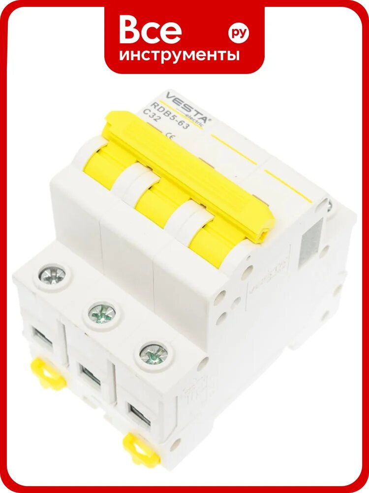Автоматический выключатель Metronex Electric 3p-32a rdb5 6ka, шт HLAV000126, Имеет два различных механизма отключения