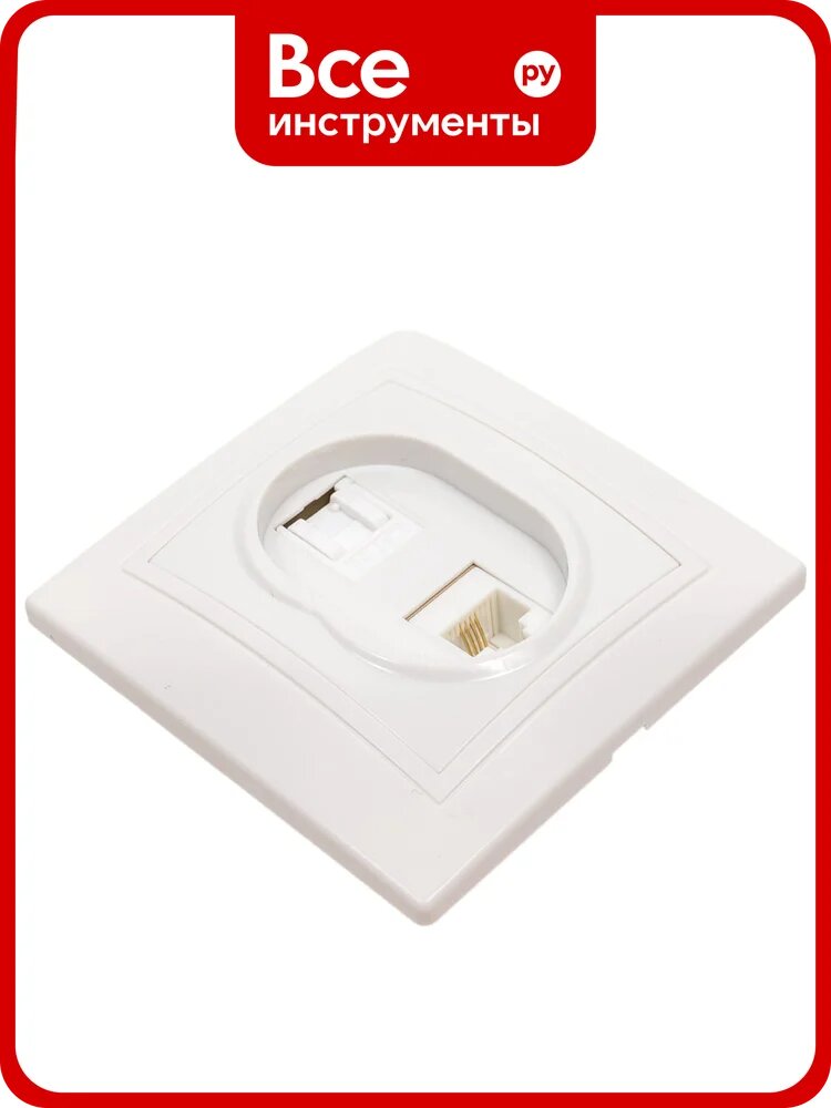 Розетка GENERICA KVARTA 2-местная RJ11+RJ45 кат.5е РК/Т12-КБ белый EIK10-K01-DM