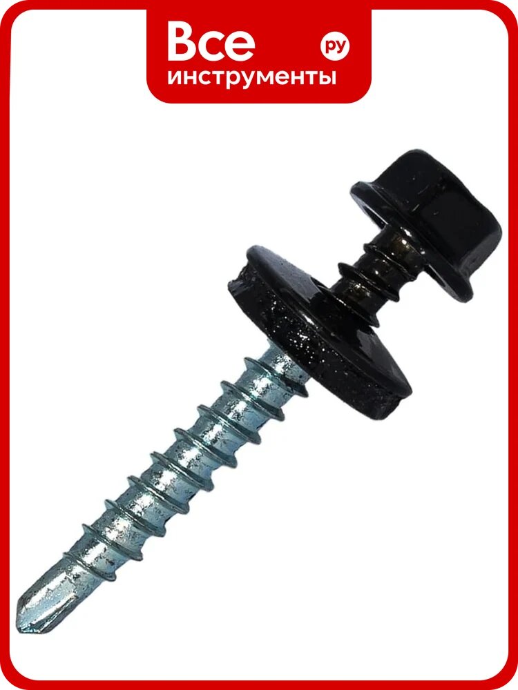 Саморез креп-комп кровельный 4,8x29 RAL9005, чёрный Kn KENNER (300шт) ск299005ф, имеет