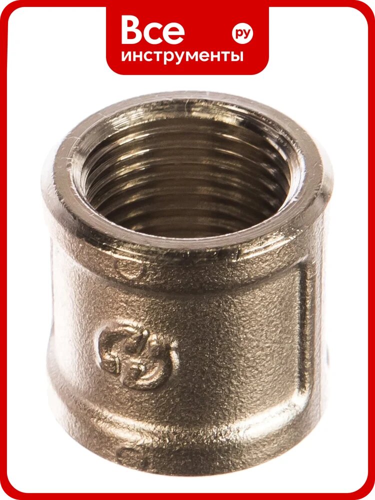 Никелированная муфта STOUT ВВ 1/2 SFT-0006-001212 RG008Q0PRQ28U9 внутренняя‑внутренняя, профессионального класса