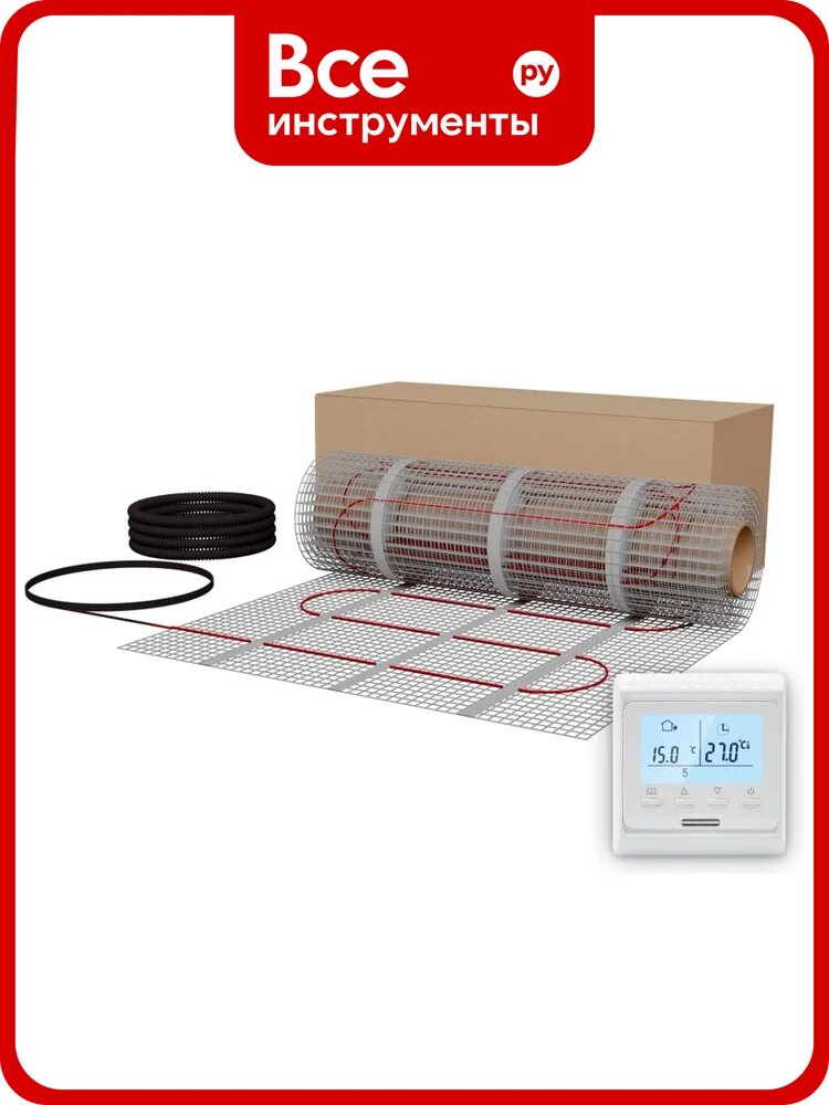 Комплект СТН Теплый пол Мат КМ Light - 150-1,0 - E51.716W Белый ККМL15010E51.716W