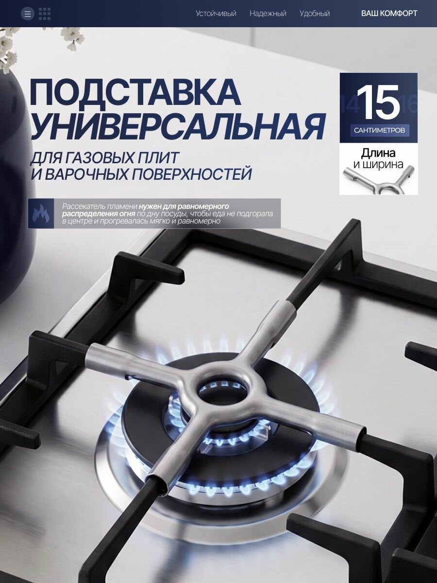 Рассекатель пламени для газовой плиты, подставка, накладка для горелки