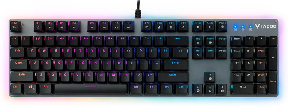 RAPOO Игровая механическая клавиатура проводная V520, черный V520