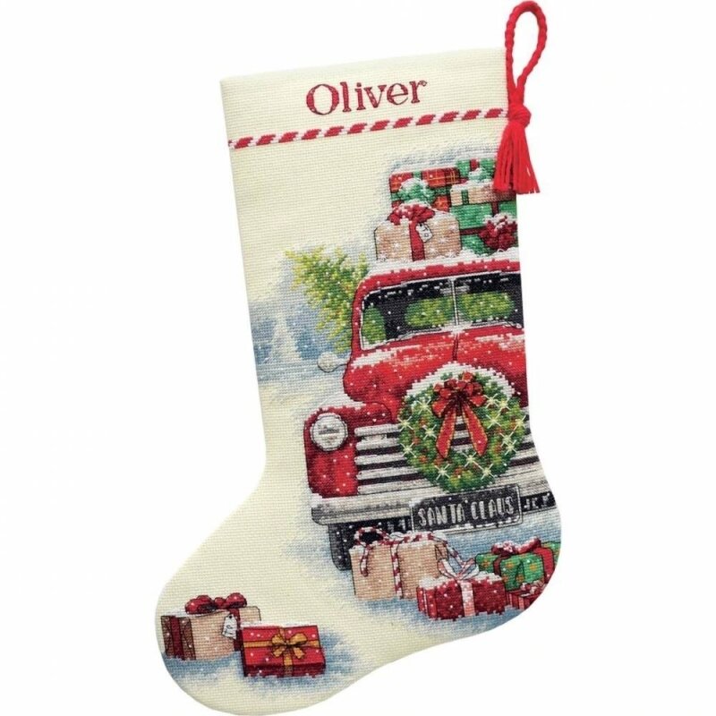 70-08986 Набор для вышивания крестом Santas Truck Грузовик Санты DIMENSIONS