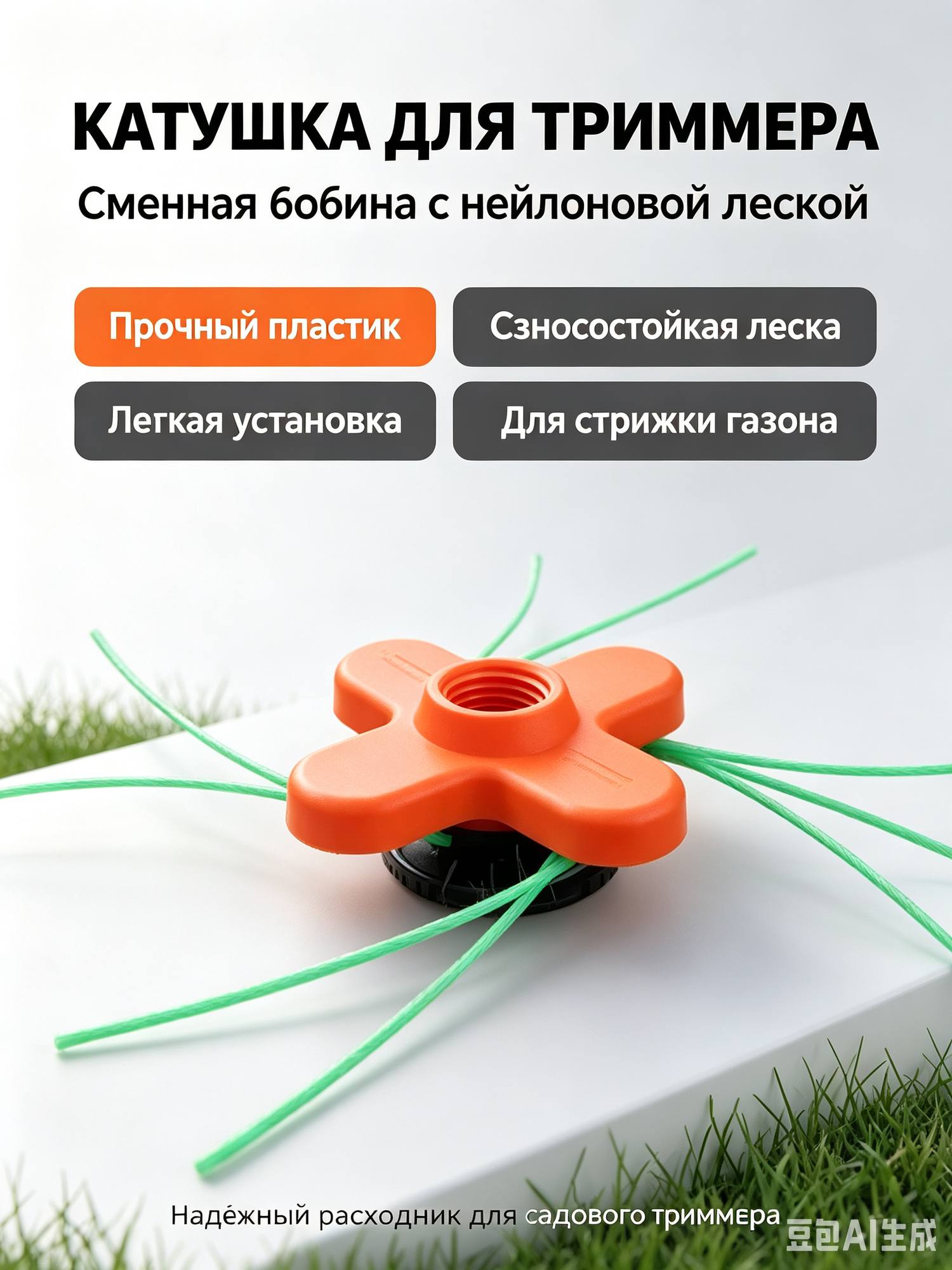 Сменная металлическая катушка-сматыватель для садового триммера, прочная бобина с нейлоновой леской, расходный аксессуар