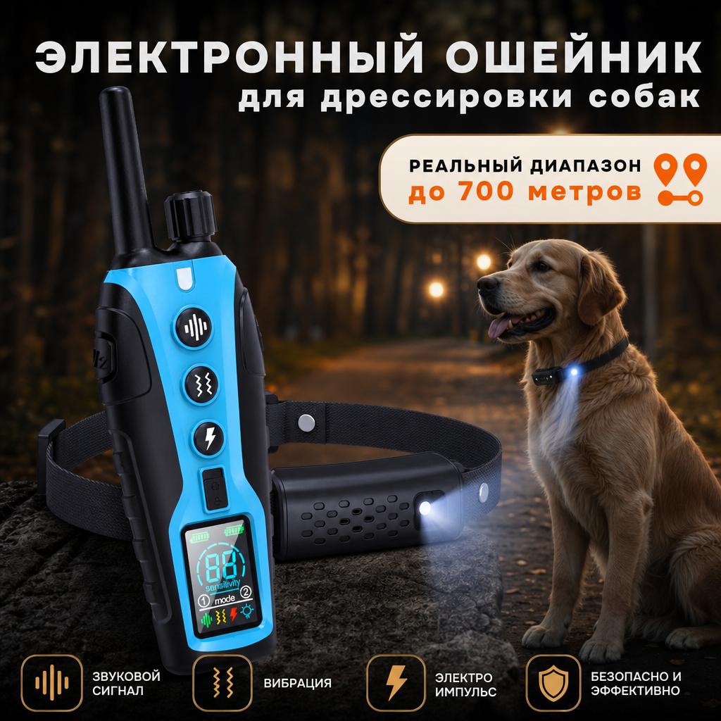 Электронный ошейник антилай для собак, перезаряжаемый