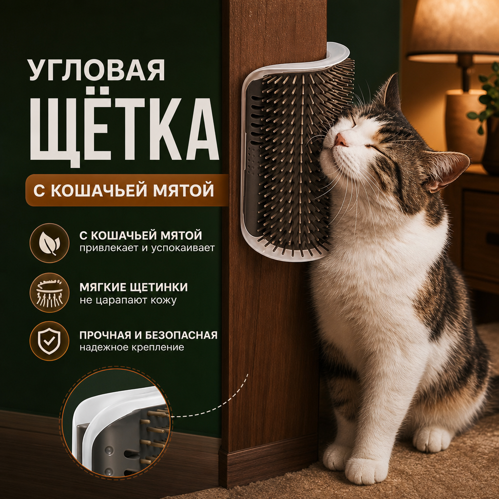 Профессиональная щетка для груминга кошек и собак, красный, массажный эффект