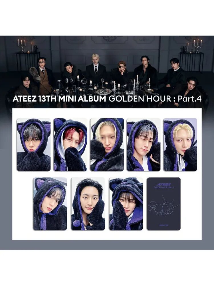 Фотокарты ATEEZ GOLDEN HOUR Part.4 Коллекционные мини-карточки, подарок для ATINY