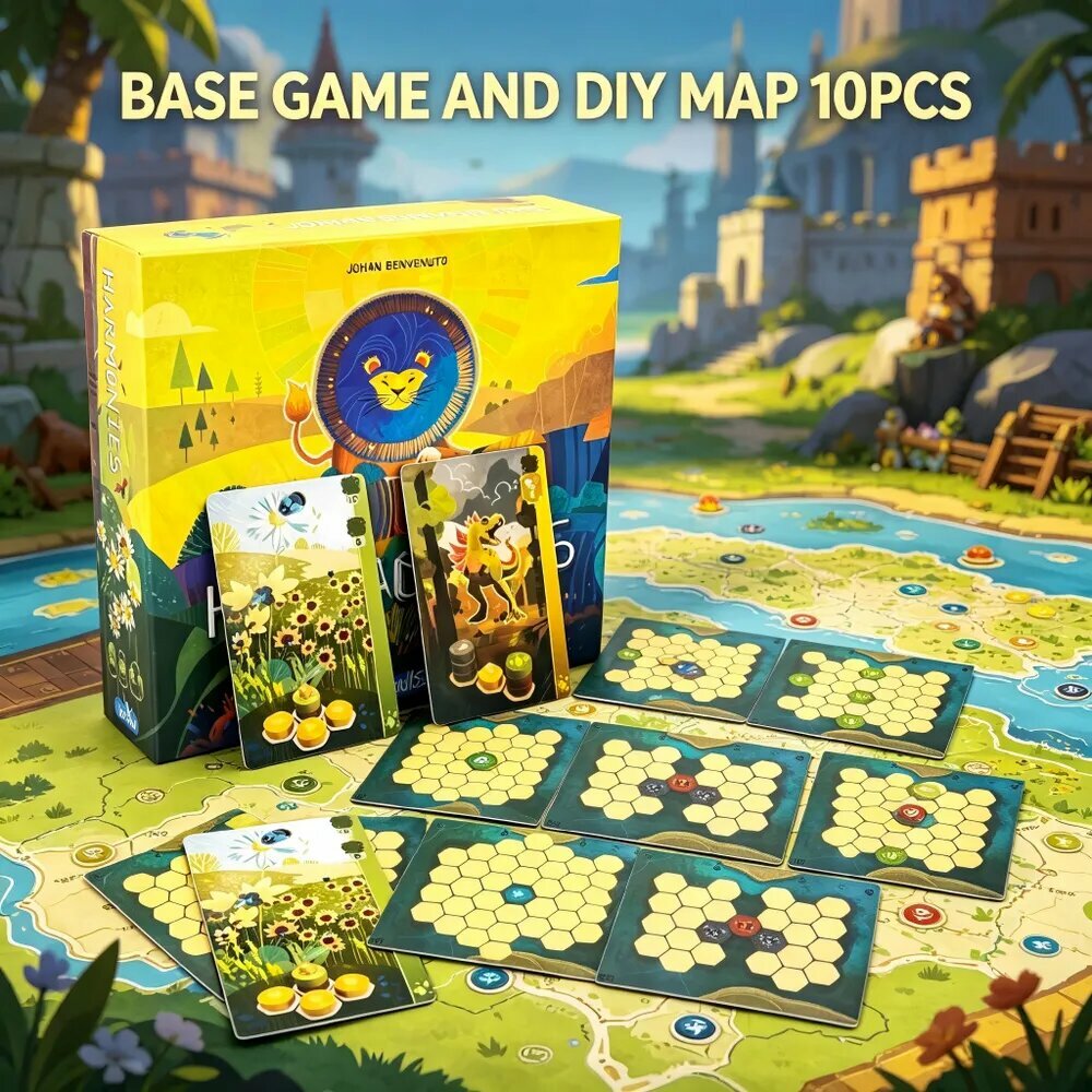Настольная игра "harmonies DIY promo card, DIY Expansion Map 10PCs, DIY PACK": классическая стратегия, большая коробка (делюкс-издание), подарок на праздник, вечеринк