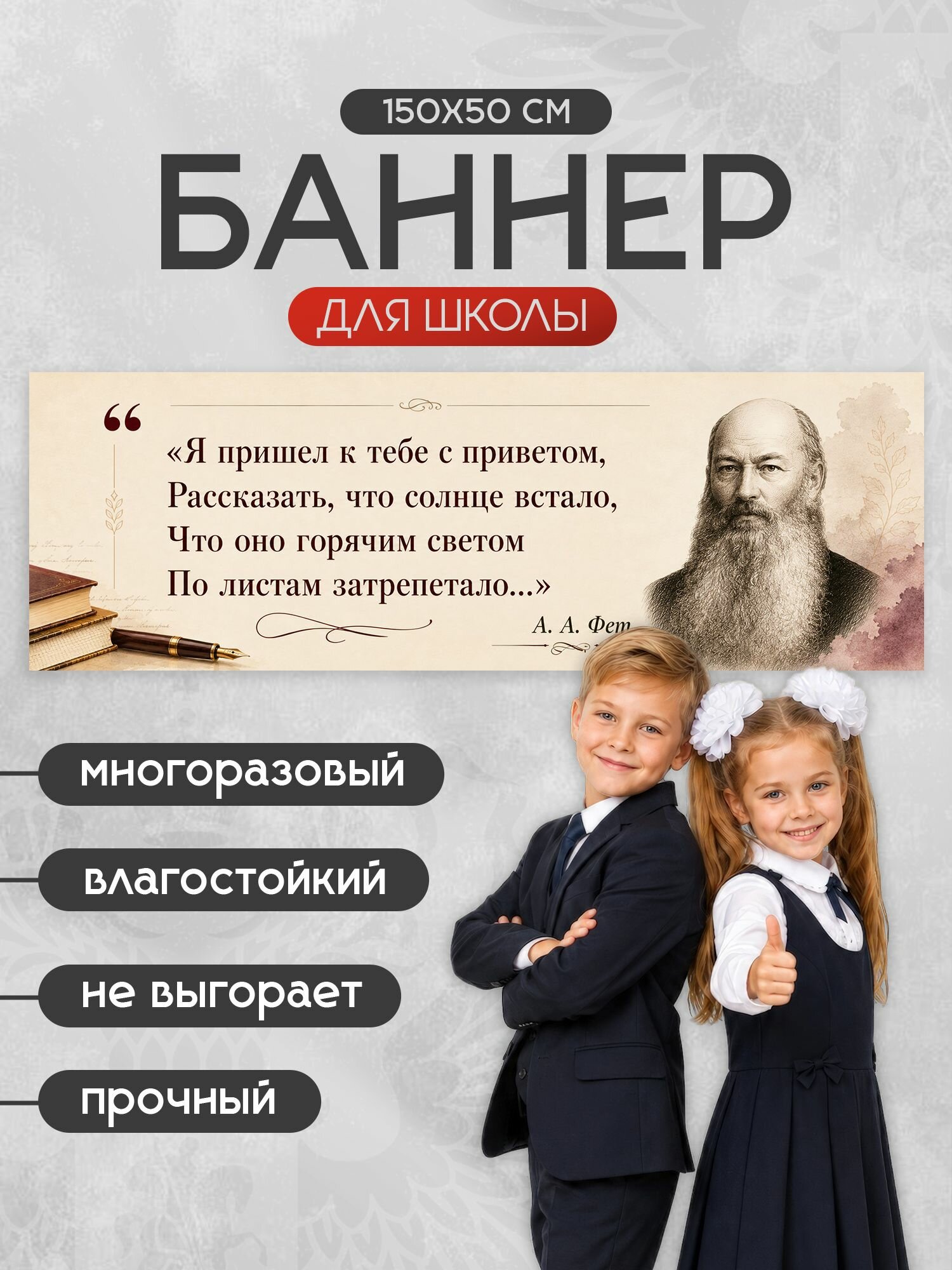 Плакат для школы баннер писатели и поэты