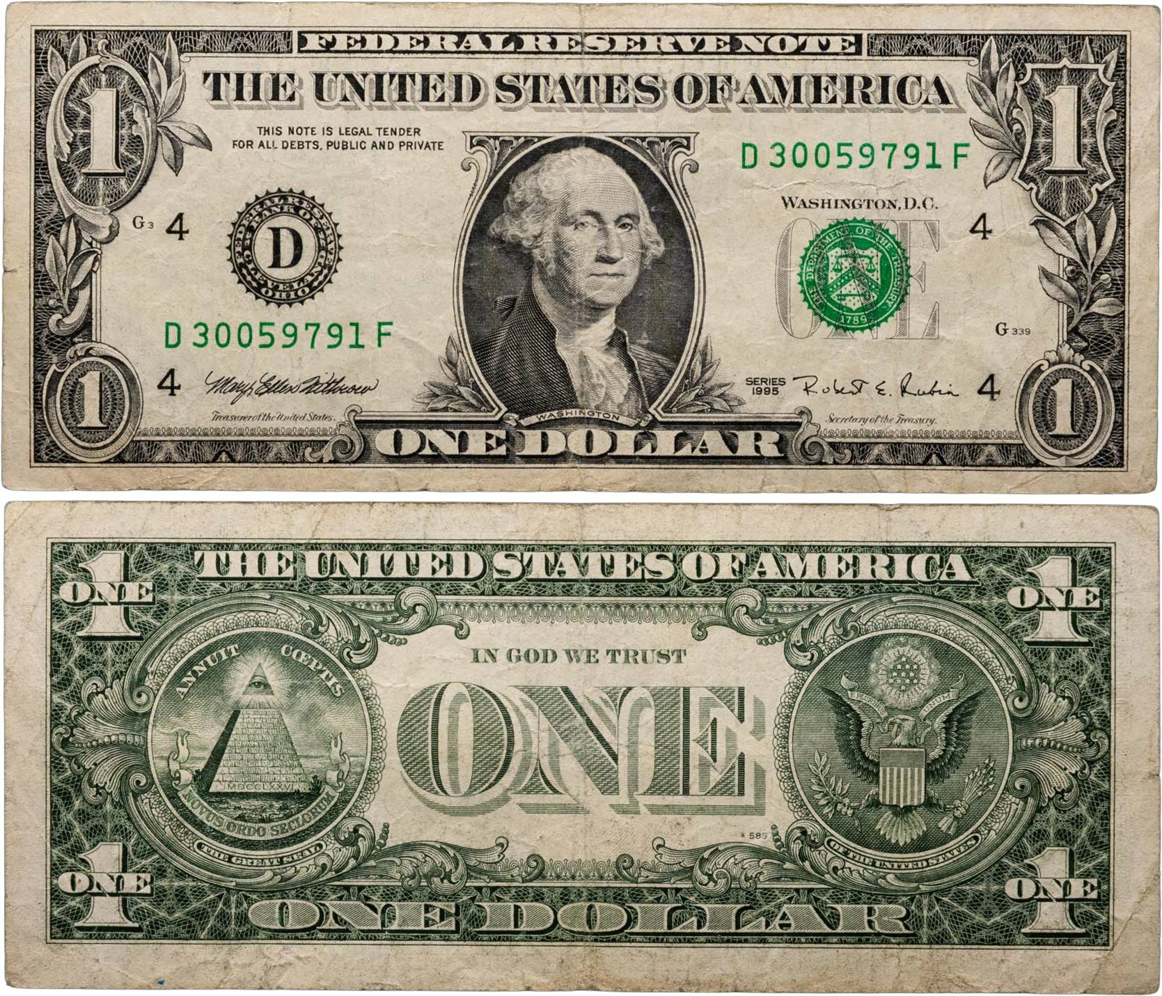 США 1 доллар 1995 D - Кливленд
