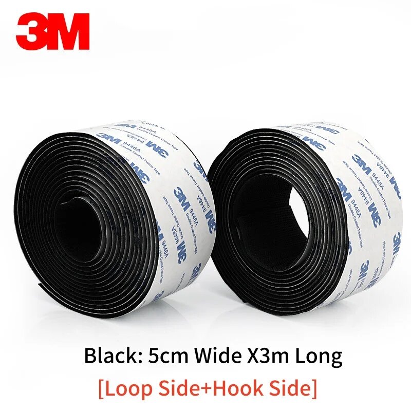Липучка 3M черная 50 мм, 3 м