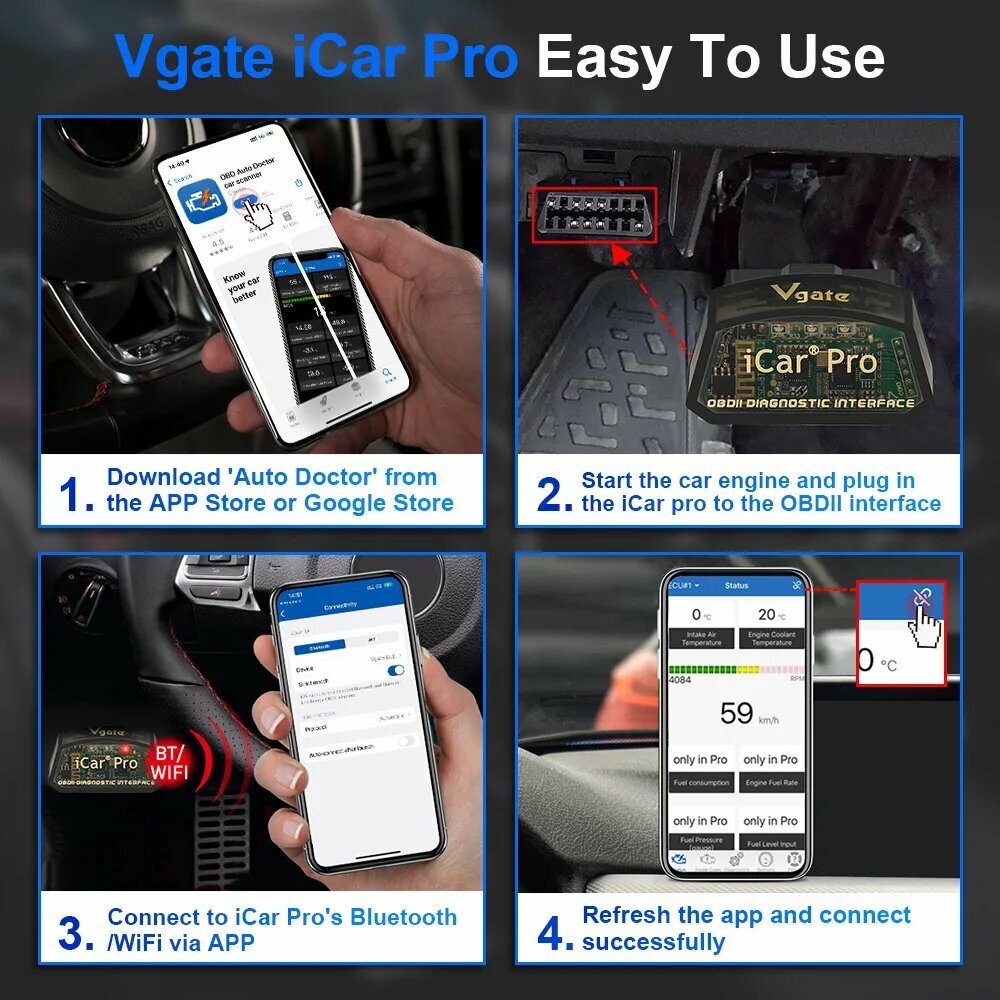 OBD2 сканер Vgate iCar Pro BT 4.0 — фото 1