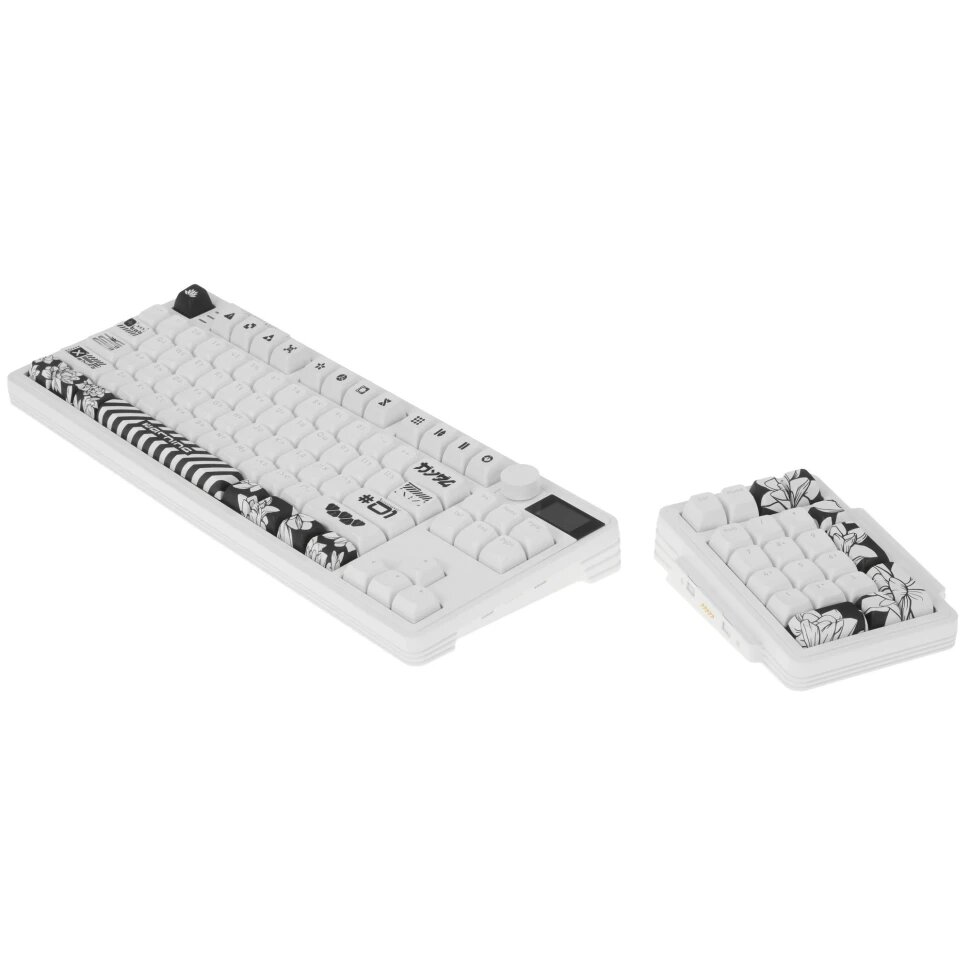 Клавиатура проводная Дарк Проджект KD87A + Numpad, g3ms Aquamarine, White
