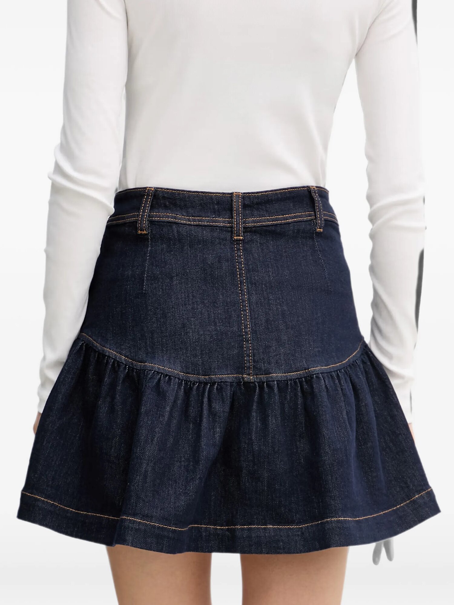 Юбка GAUDI Ruffled denim mini skirt, размер 26 — фото 1