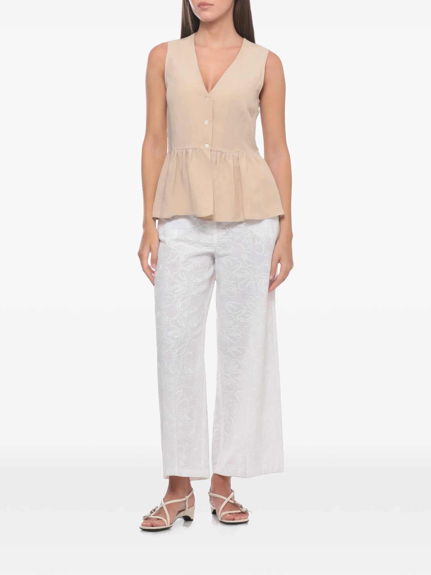 Топ eMMe V-neck ruffled top, размер 40 — фото 1