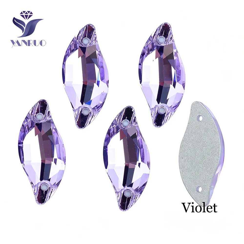 Стразы YANRUO 3254 Violet, фиолетовый, стеклянные