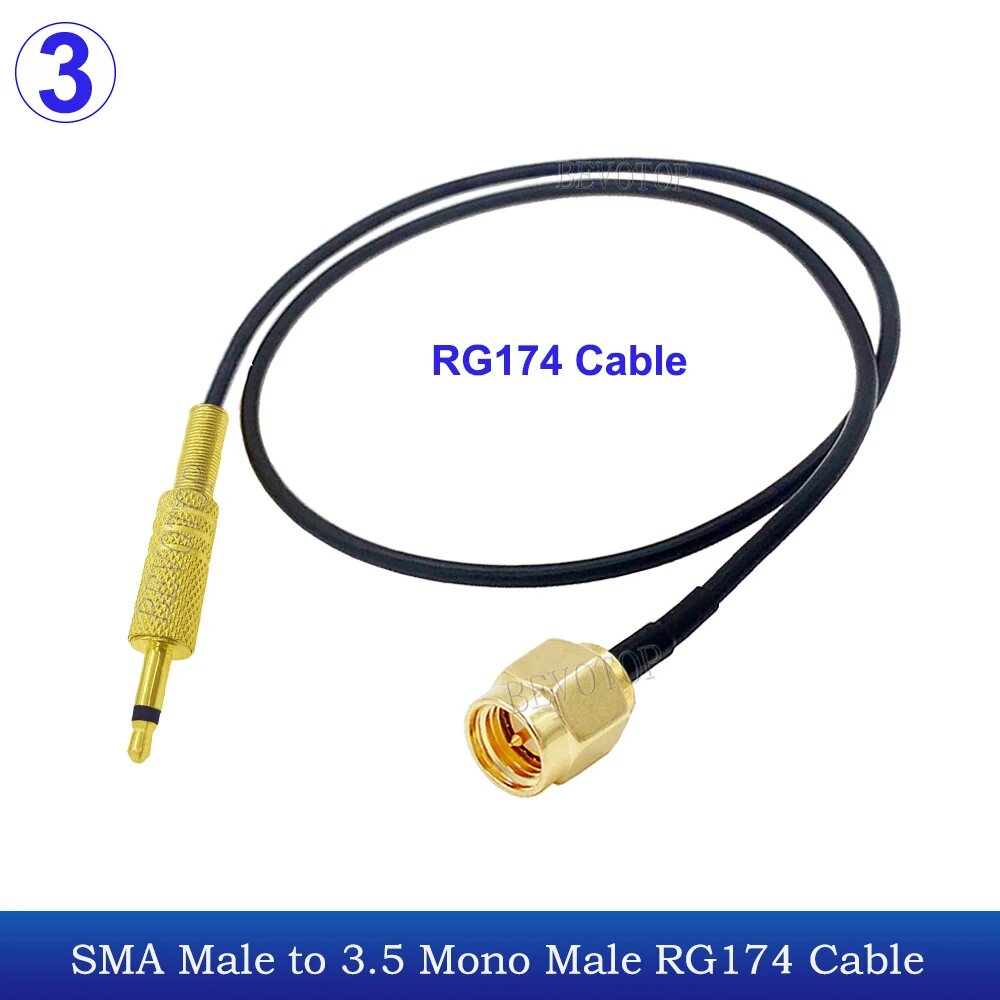 BEVOTOP Коаксиальный кабель-переходник SMA-3,5 мм 20CM, SMA M to 3.5 Mono