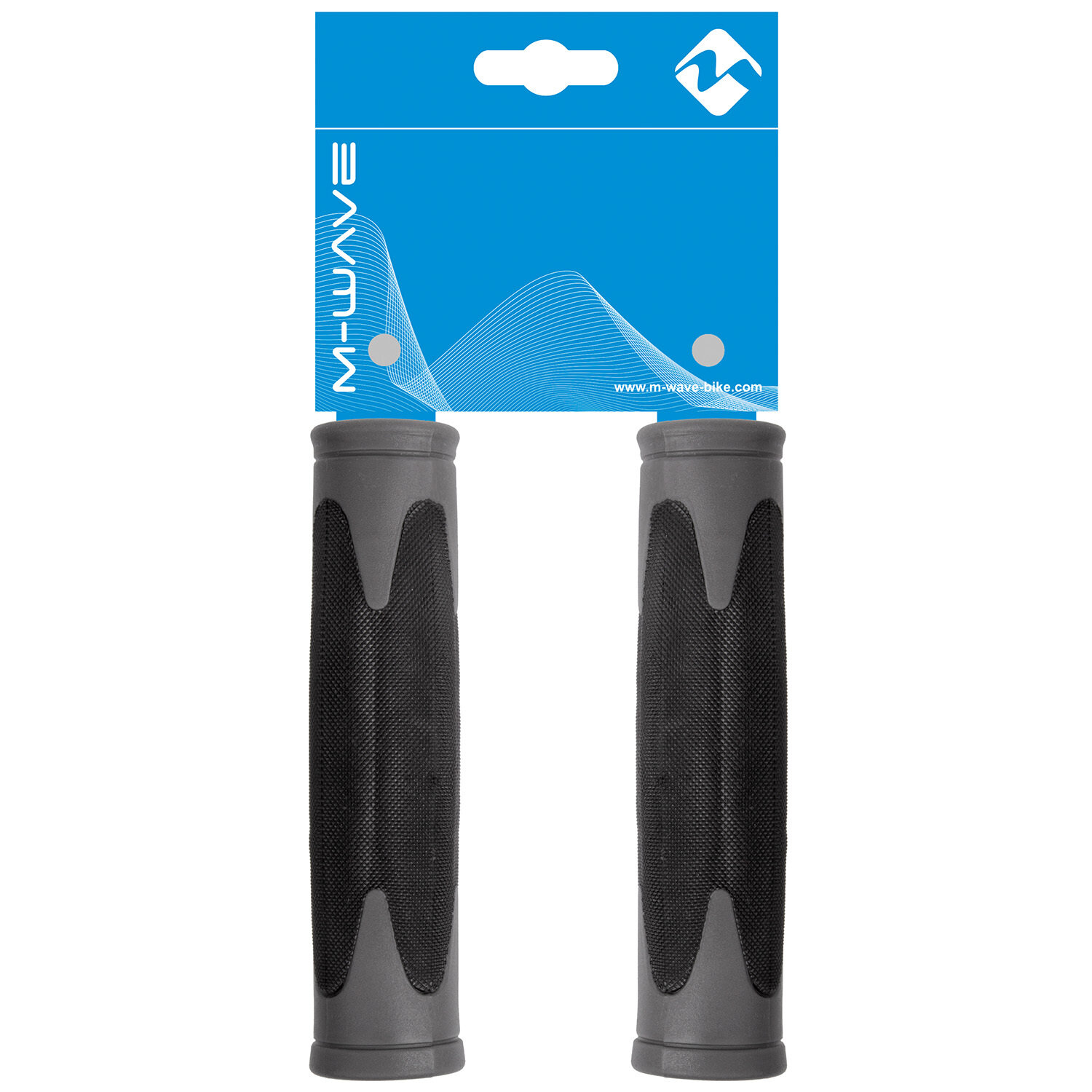 Ручки на руль для велосипеда грипсы M-WAVE CLOUD BASE 1 2-х компонентные, антискользящие 130мм черно-серые