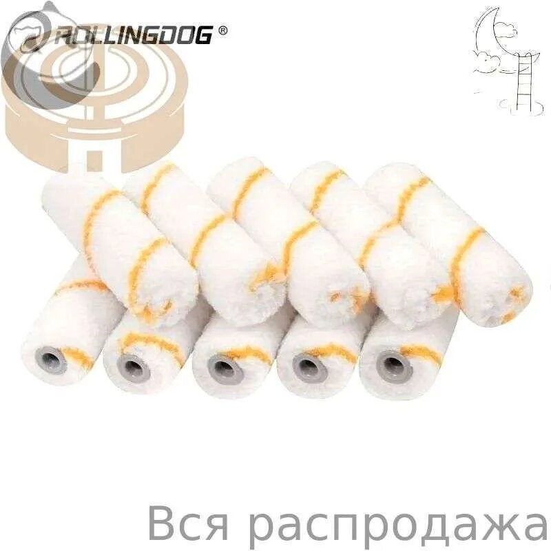 Набор валиков Rollingdog Standard 100мм, 30шт, ворс 12мм, для бюгеля 6мм, полиэстер, арт.00371