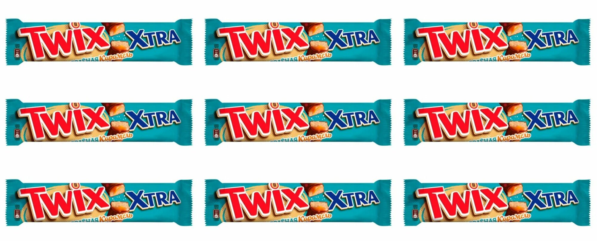 Twix Батончик шоколадный Экстра Соленая Карамель, 82 г, 9 шт