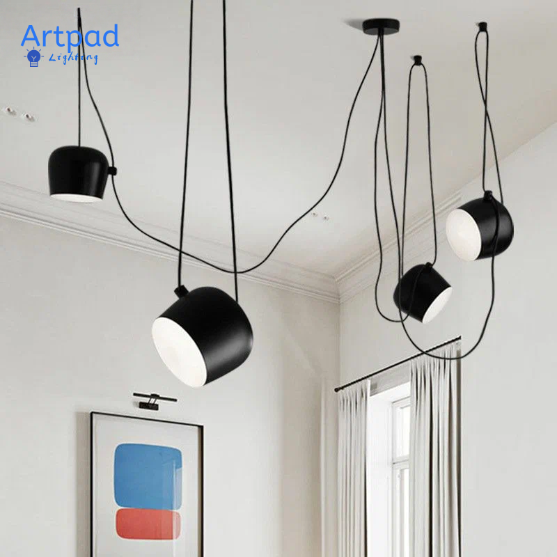 Artpad Современная люстра, черная, E27, теплый свет 3000K, 1 плафон, для спальни и столовой — фото 1