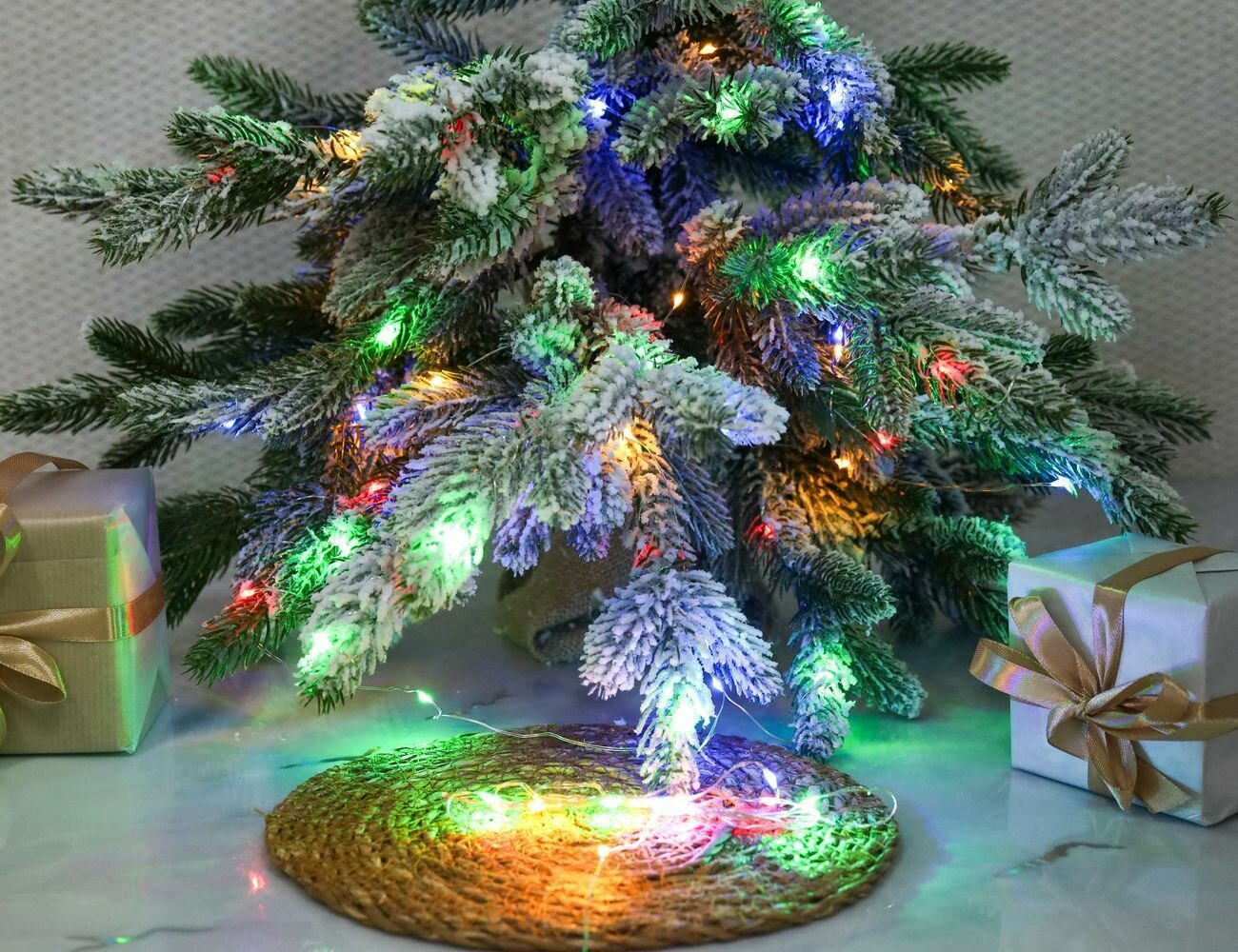 Гирлянда светлячки, 120 разноцветных мини LED-ламп, 12+3 м, серебряный провод, уличная, Купман Интернешнл (Koopman.