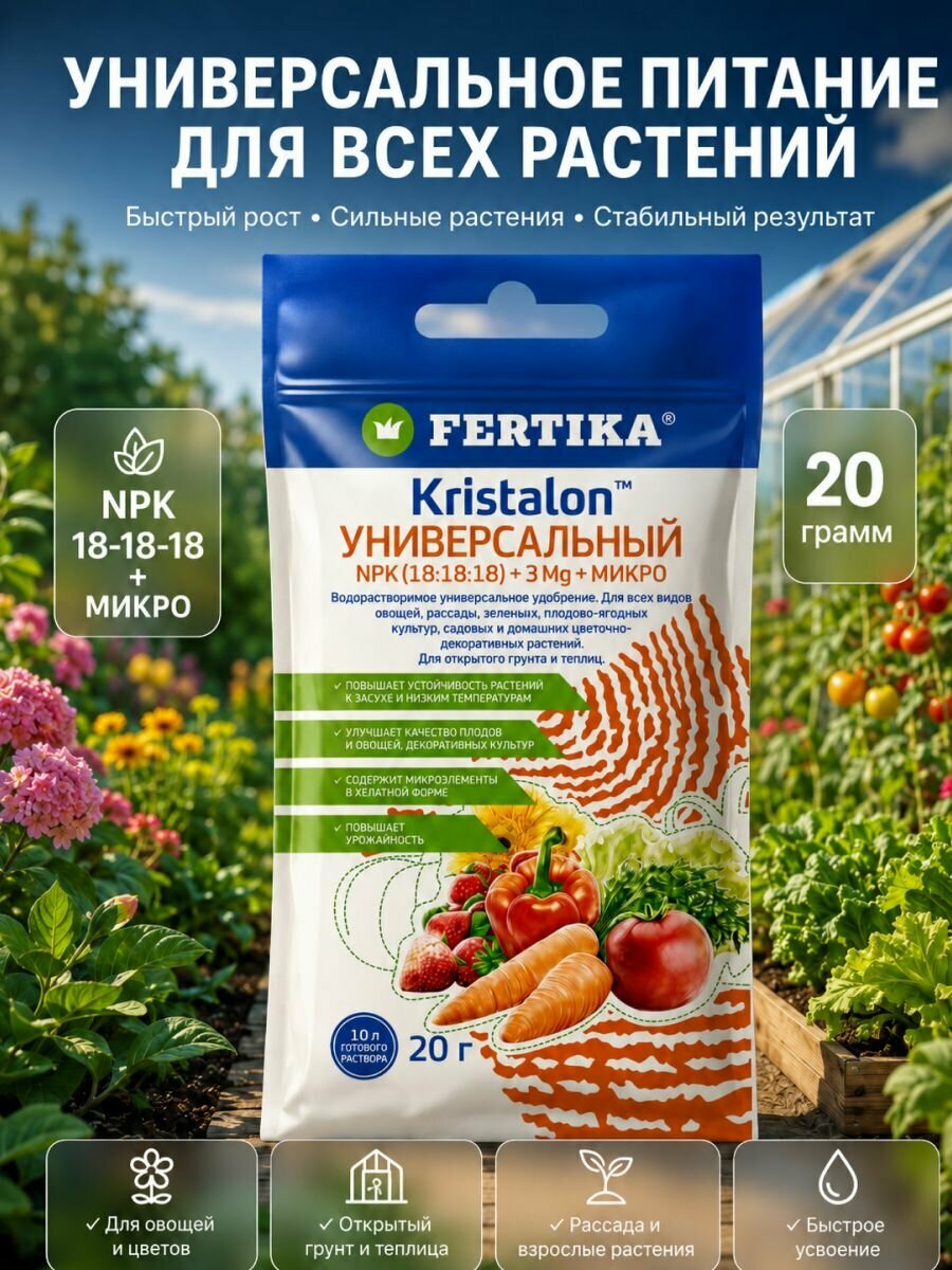 Фертика удобрение универсальное, комплексное Кристалон 20 г