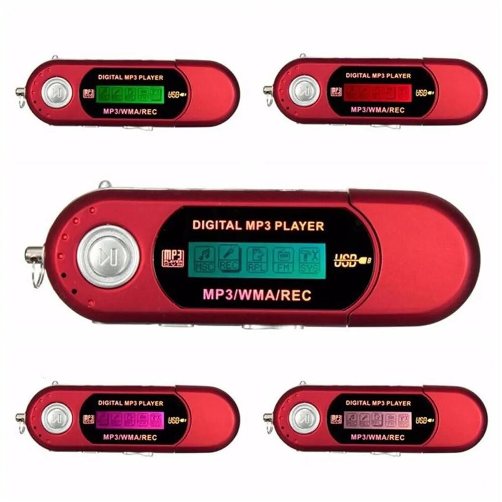 MP3-плеер с аккумулятором, 4 ГБ и 8 ГБ, отображение текста песен, серебристый — фото 1