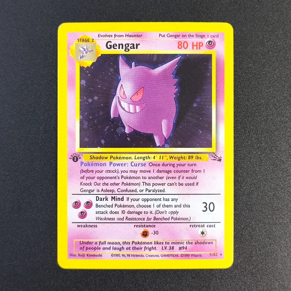 Коллекционная карта Pokemon Gengar GX EX Vmax Bandai Розовый, Светло-серый