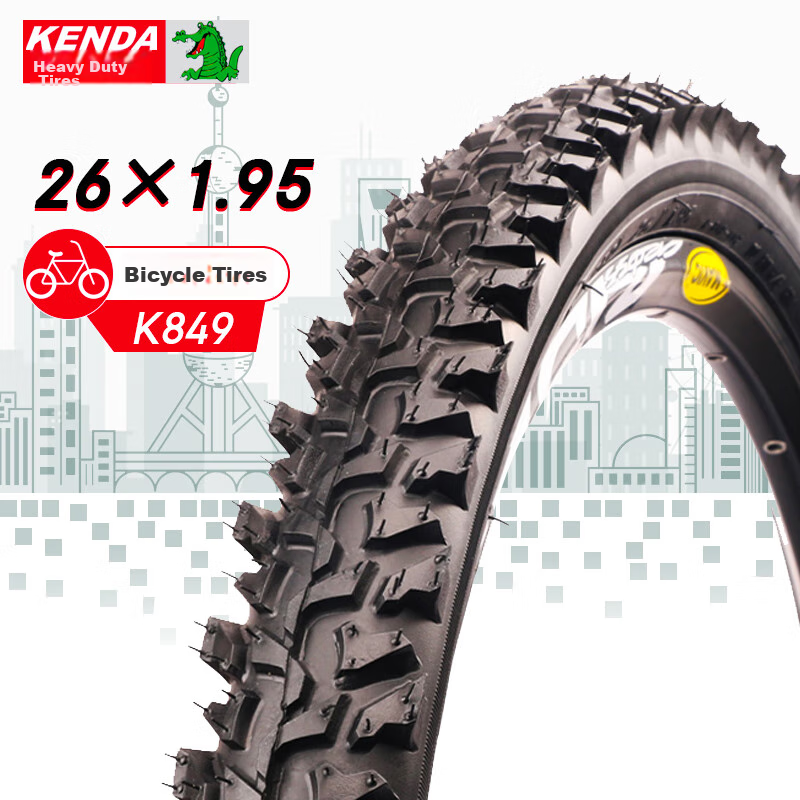Шины KENDA K849 для горных велосипедов 26x1.95 дюйма с глубоким рисунком, водоотводом и антипробуксовкой Цвет：26×1.95