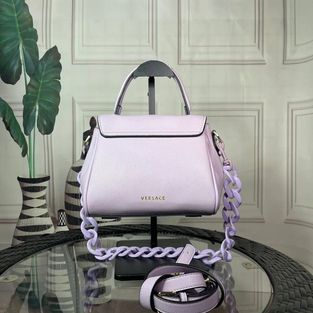 Сумка багет, на плечо Versace, из натуральной кожи, женская, мужская, лавандовая, Весна-лето 2025 — фото 1