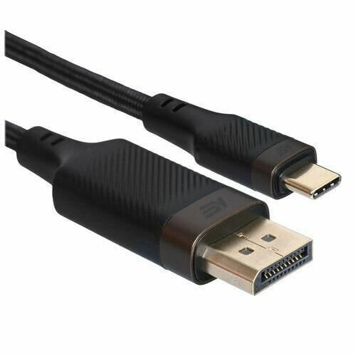 Аудиокабель, разъемы USB Type-C - DisplayPort, длина кабеля 1,8 м, цвет- черный, практичный