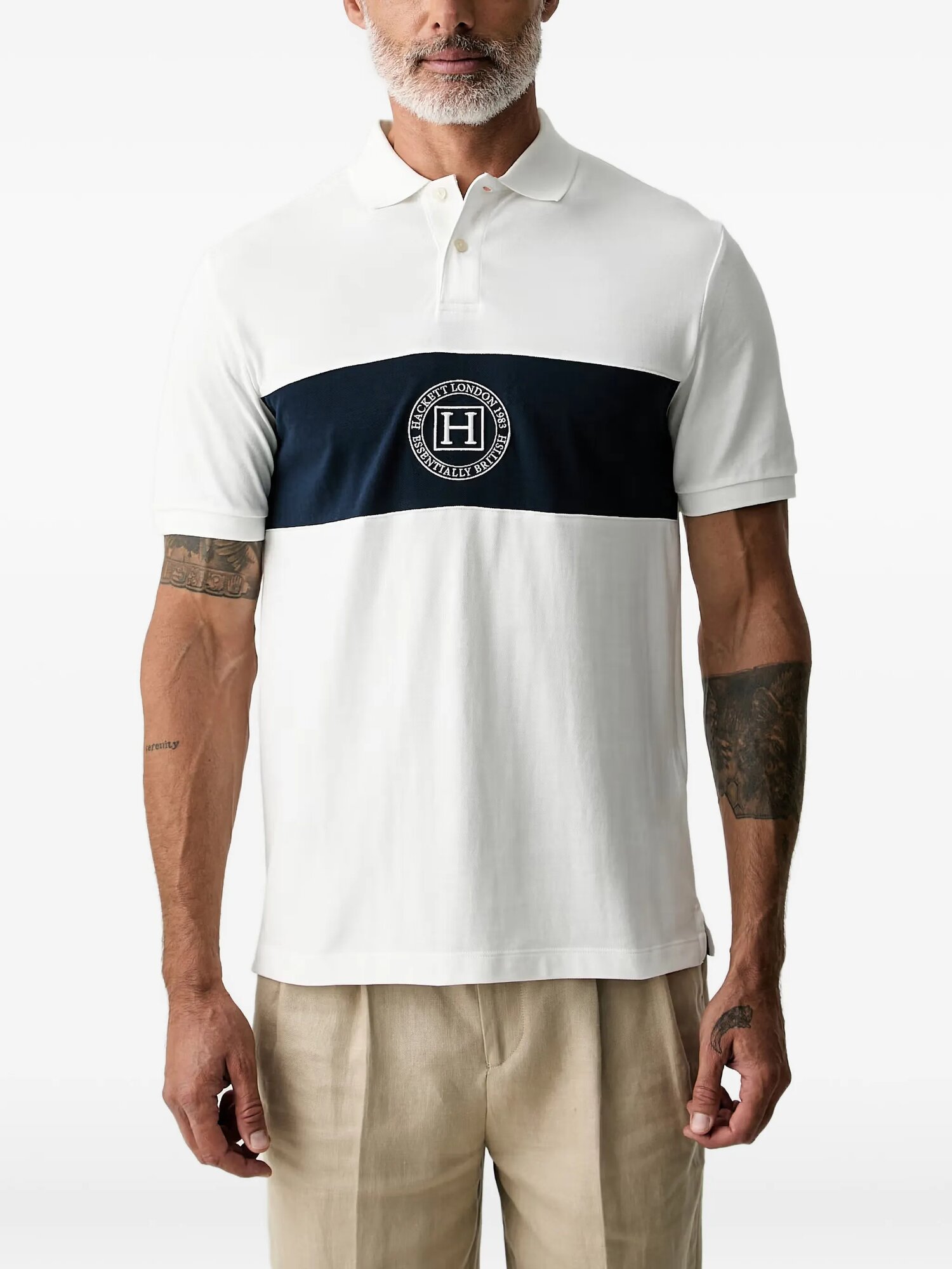Рубашка Logo-embroidered buttoned polo shirt