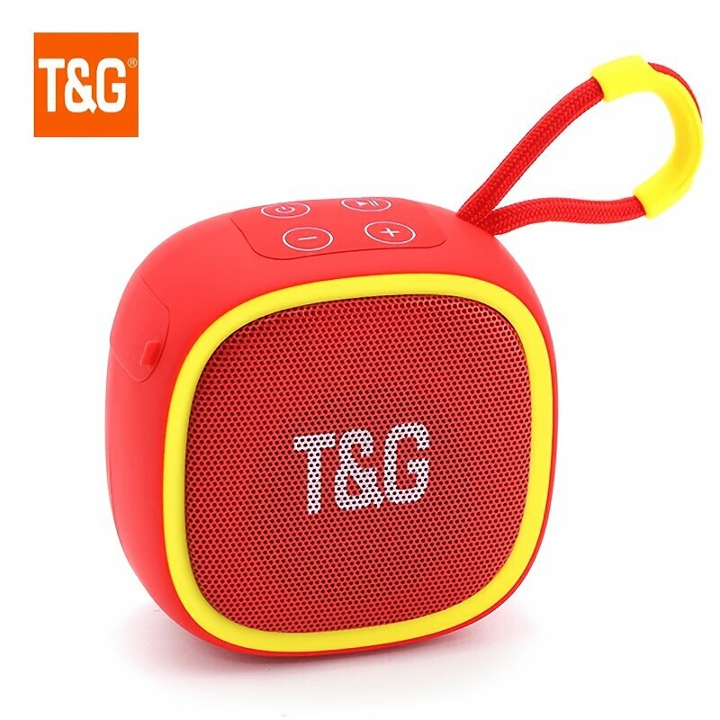 Портативная беспроводная колонка TG659, с шнурком, USB зарядка Type-C, поддержка телефона/планшета/компьютера, для кемпинга и домашнего кинотеатра, аккумулятор 500 мАч, красный